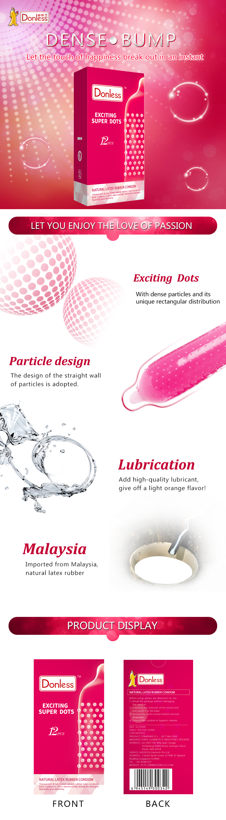 EXCITING SUPER DOTS - 多乐士Donless官网—始于1997年，中国成人计生行业名优品牌！